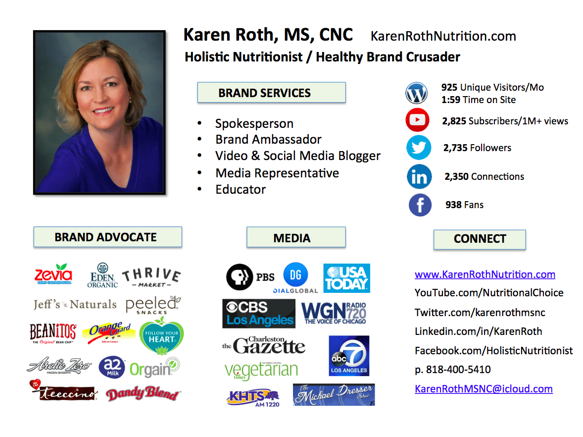 Media One-Sheet (PDF) – Karen Roth San Diego Nutritionist